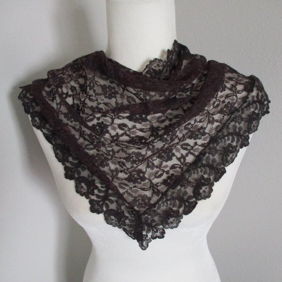 Vintage | Accessories | 99s Triangle Lace Scarf Head Scarf | Poshmark